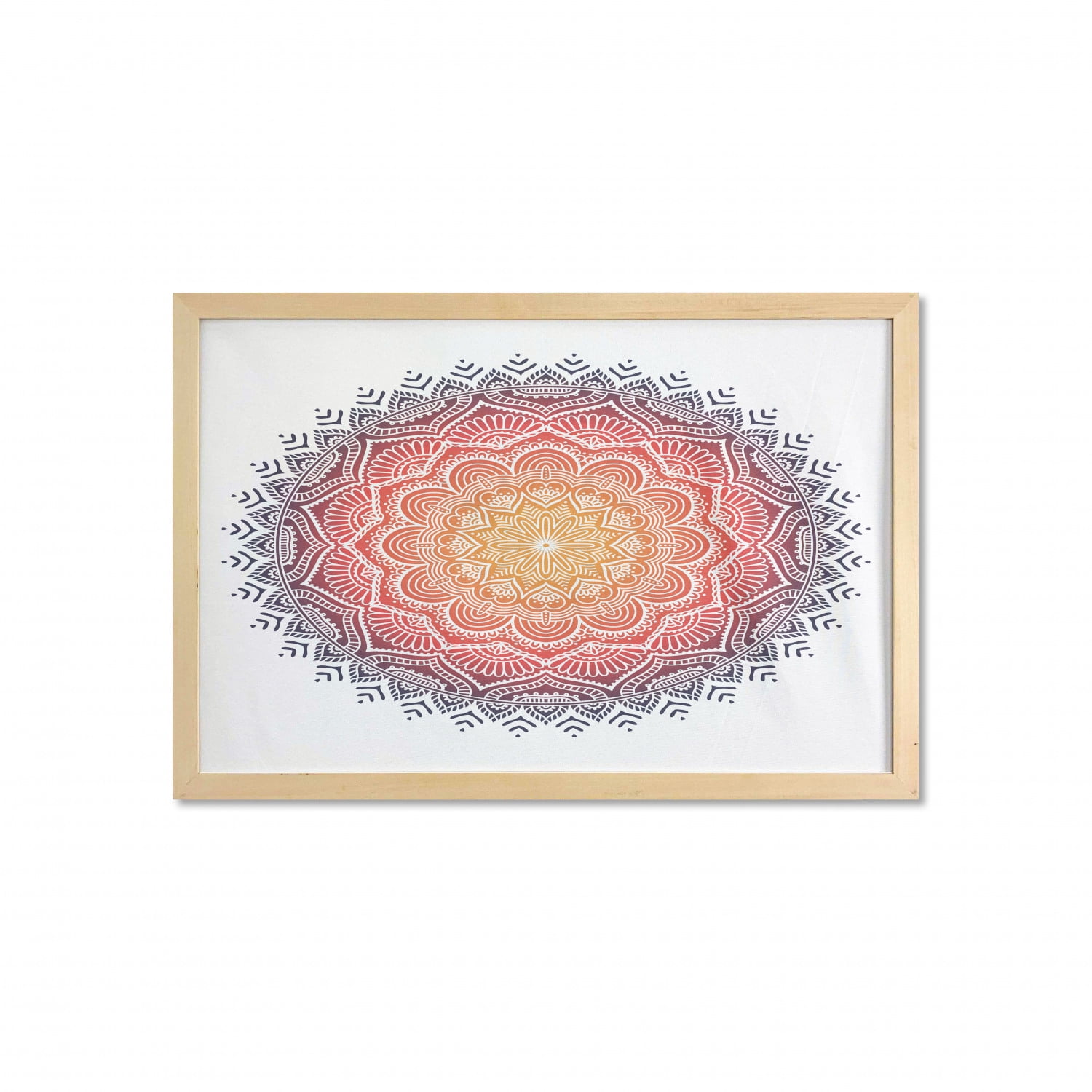 Mandala Wall Art with Frame, Geometric National Motif with Gradient ...