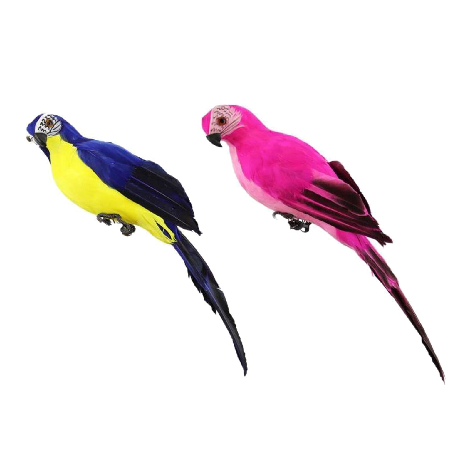 2 Pieces Artificial Parrot Figurines Photography Props Art Craft ...