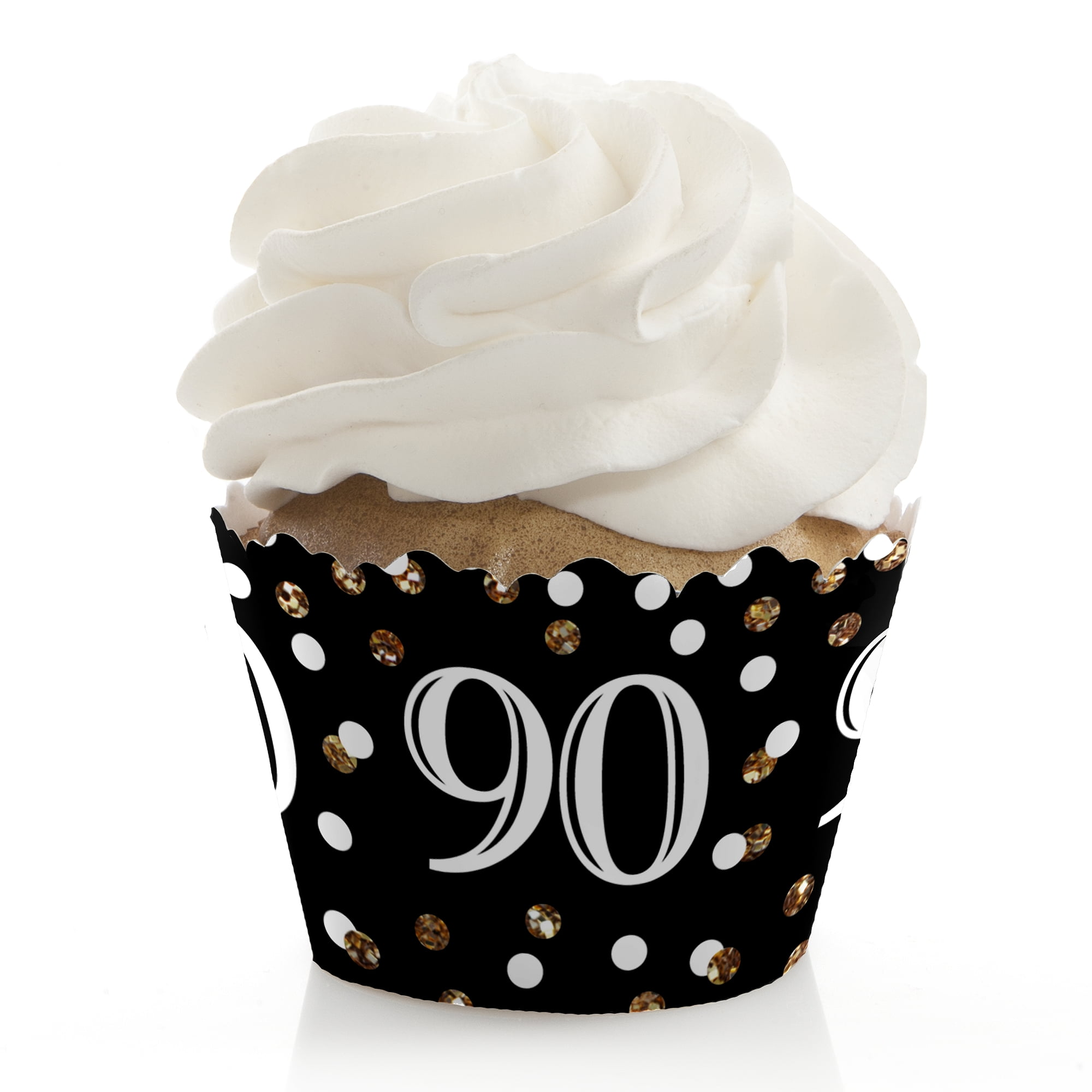 Adult 90th Birthday - Gold - Birthday Party Cupcake Wrappers - Set of ... Adult 90th Birthday - Gold - Birthday Party Cupcake Wrappers - Set of ...