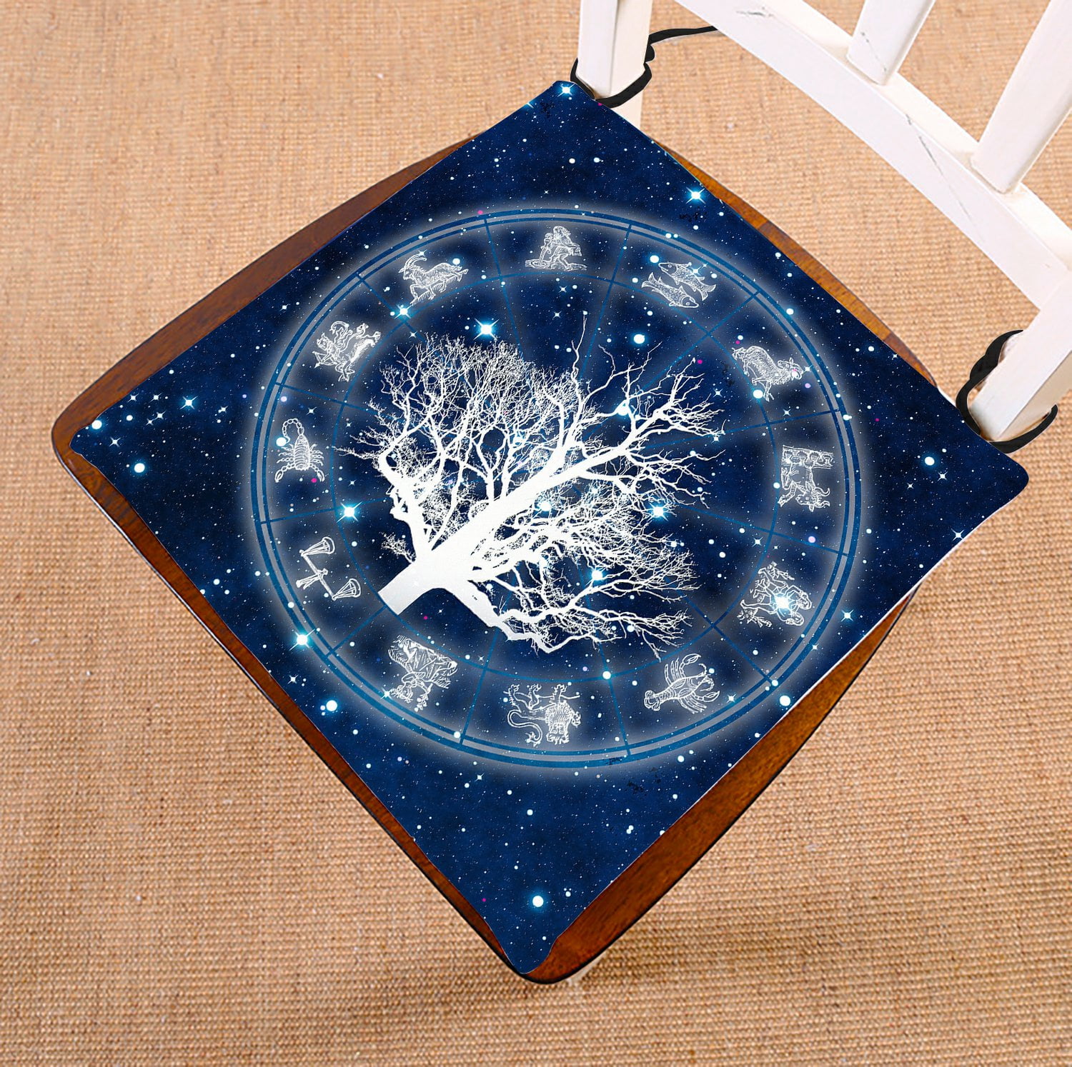 PHFZK Tree of Life Chair Pad, Astrology Chart with All Zodiac Signs ...