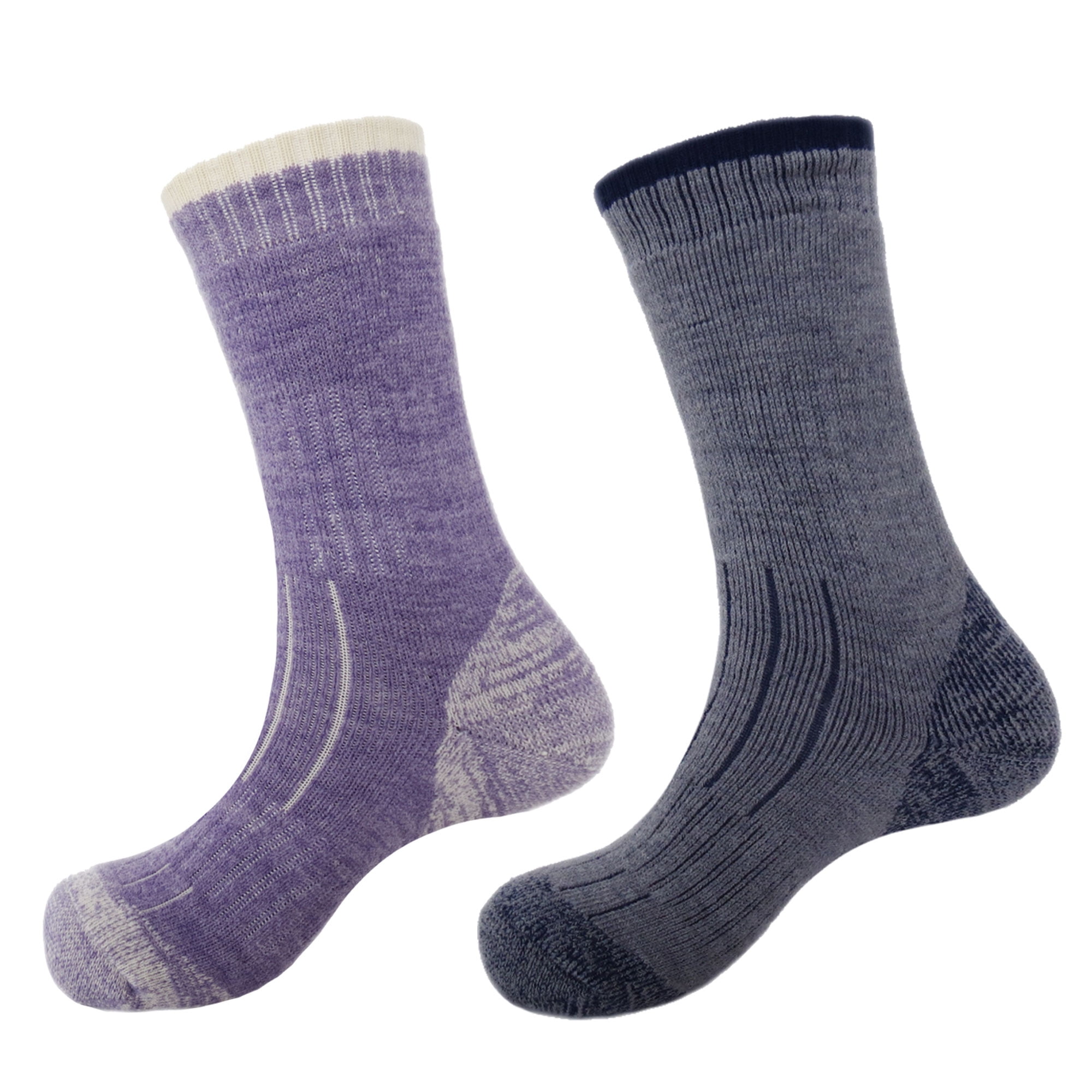 BambooMN Thick Wool Blend Socks - Assortment 09, Women's - 2 Pairs ...