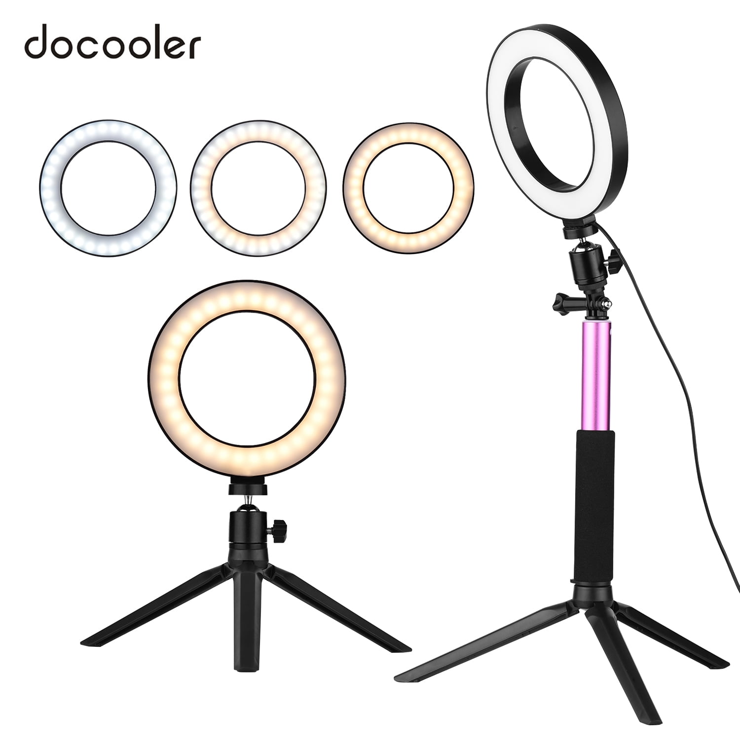docooler 6 Inch Mini LED Ring Light Photography Lamp Dimmable 3 ...