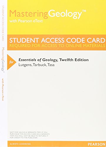 MasteringGeology with Pearson eText -- Valuepack Access Card -- For Essentials of Geology ...