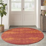 Nourison Essentials Indoor/Outdoor Red 4' x round Area Rug, (4 Round ...