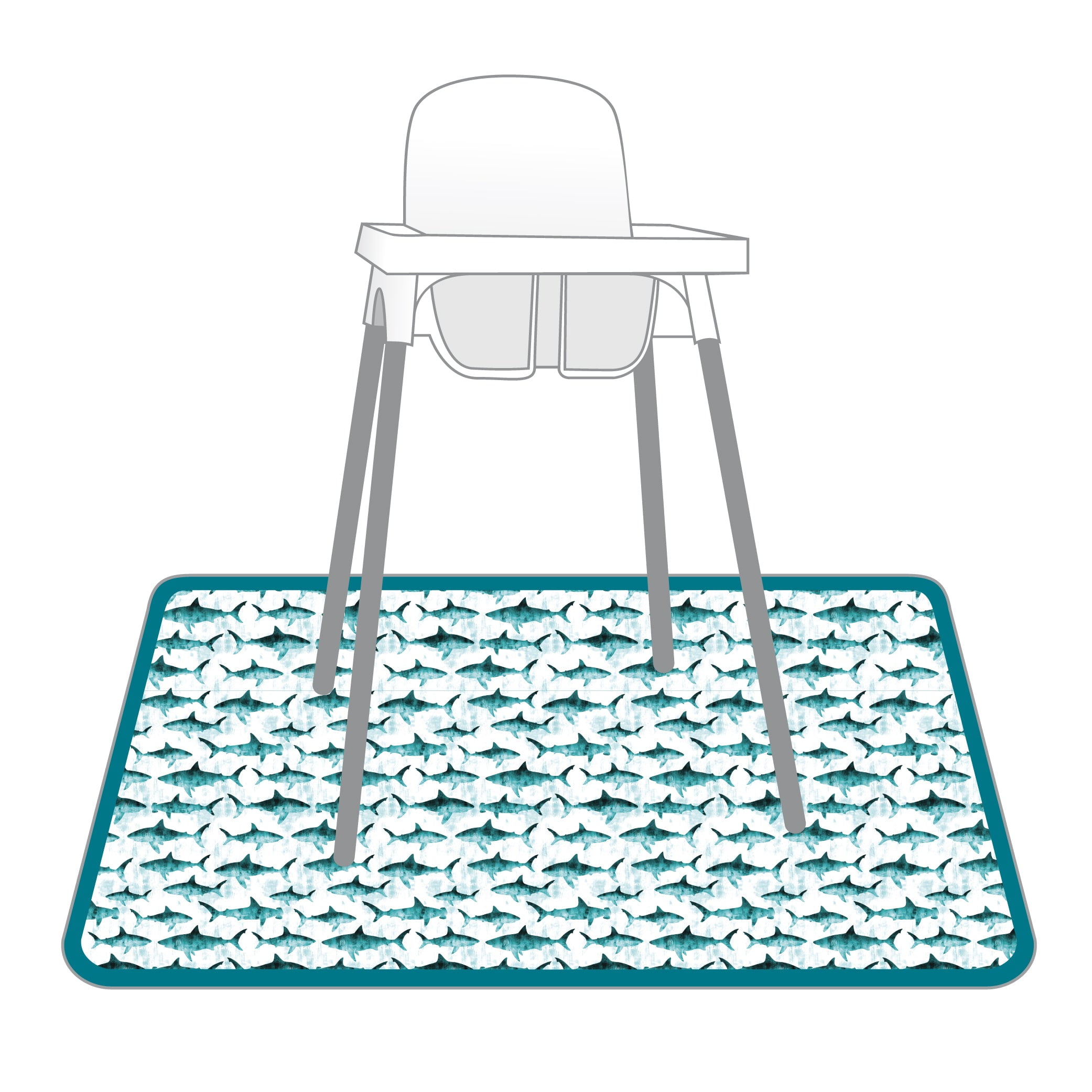 BapronBaby Shark Attack Splash Mat - Waterproof Catch-All for Floor ...