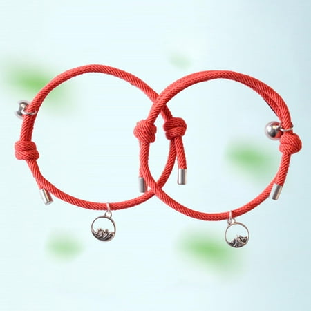 2-pack Lovers Matching Bracelet Rope Braided Couple Distance Bracelet ...
