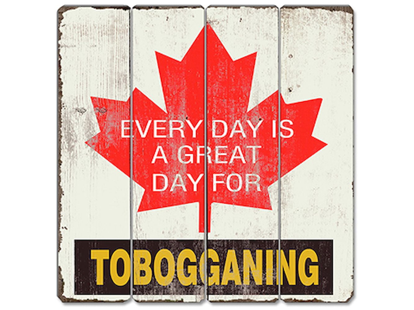 "Great Day For Tobogganing " Wooden Sign - Walmart.com