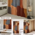 Bathroom Shower Curtain Brown Color Block Vintage Waterproof Shower ...