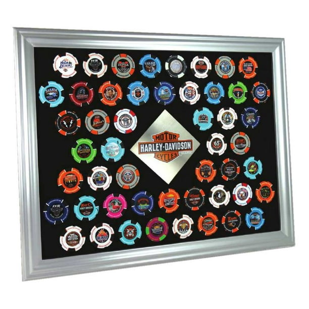 Harley-Davidson Silver Collector's Poker Chip Frame, Fits 50 Chips 6950 ...