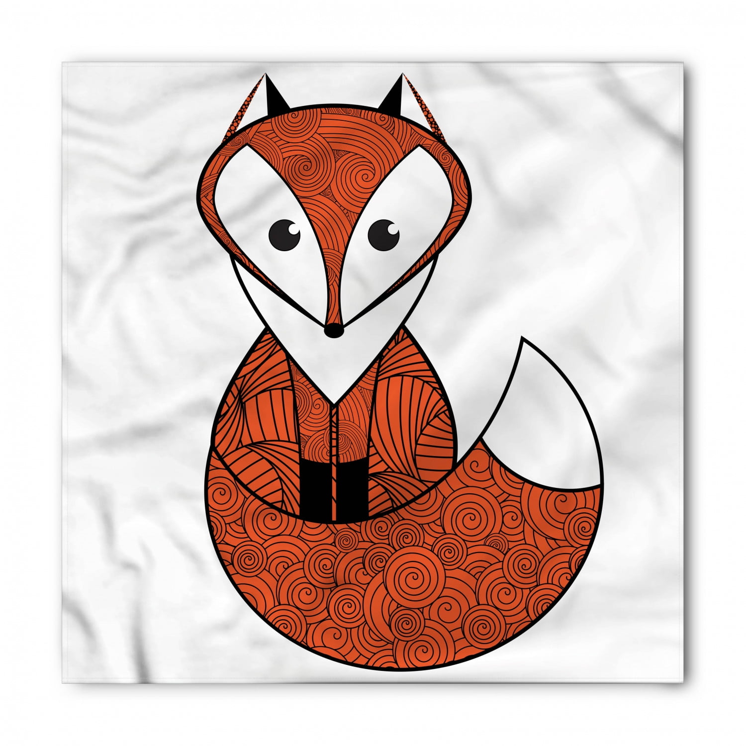 Fox Bandana, Cartoon Spiral Patterns, Unisex Head and Neck Tie, by ...