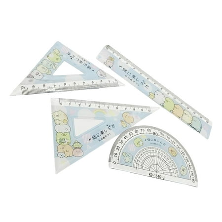 maskred 4 Pieces/Set Cartoon Drawing Ruler Triangular Protractor ...