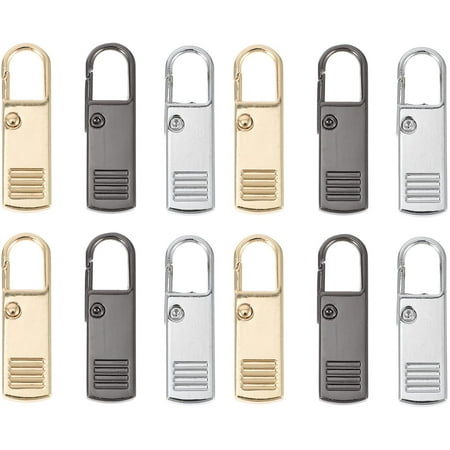 Jicidcha 12pcs Zipper Pull Replacement Head Luggage Zipper Pull ...