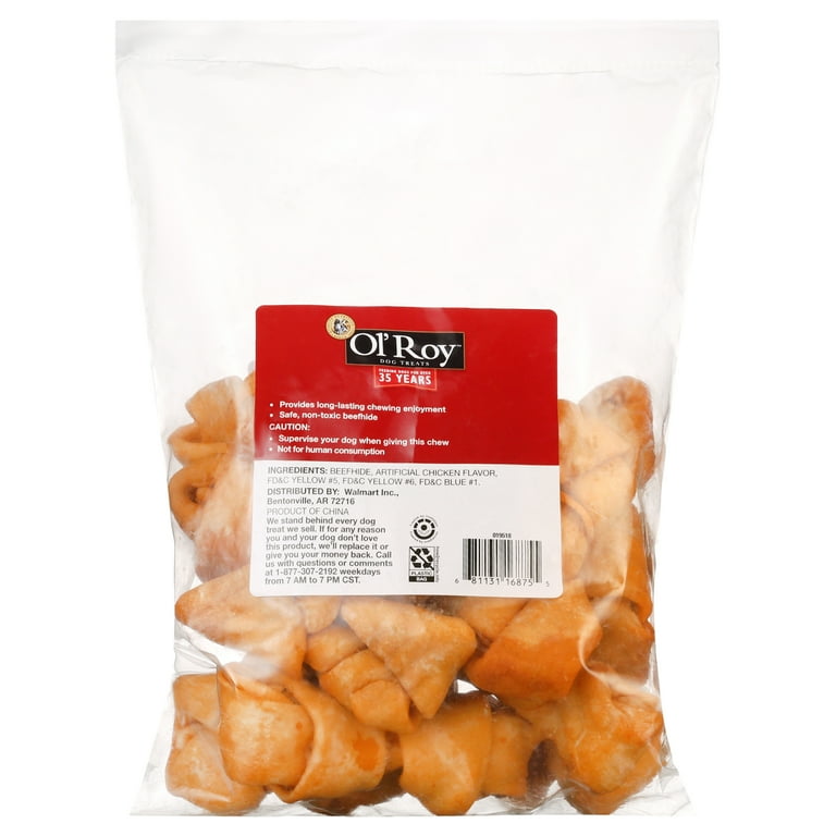 Ol' Roy Chicken Flavor Rawhide Bones Dog Chews, 22 50 Pack