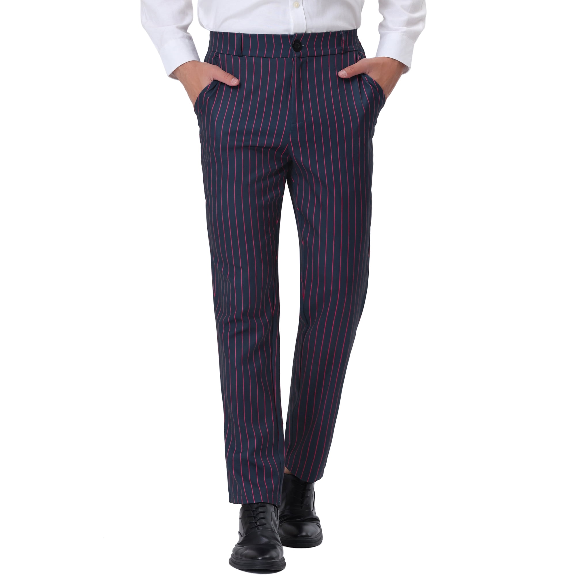Click here for Inspire Chic Mens Pants Stripes Zipper Closure Fro... prices