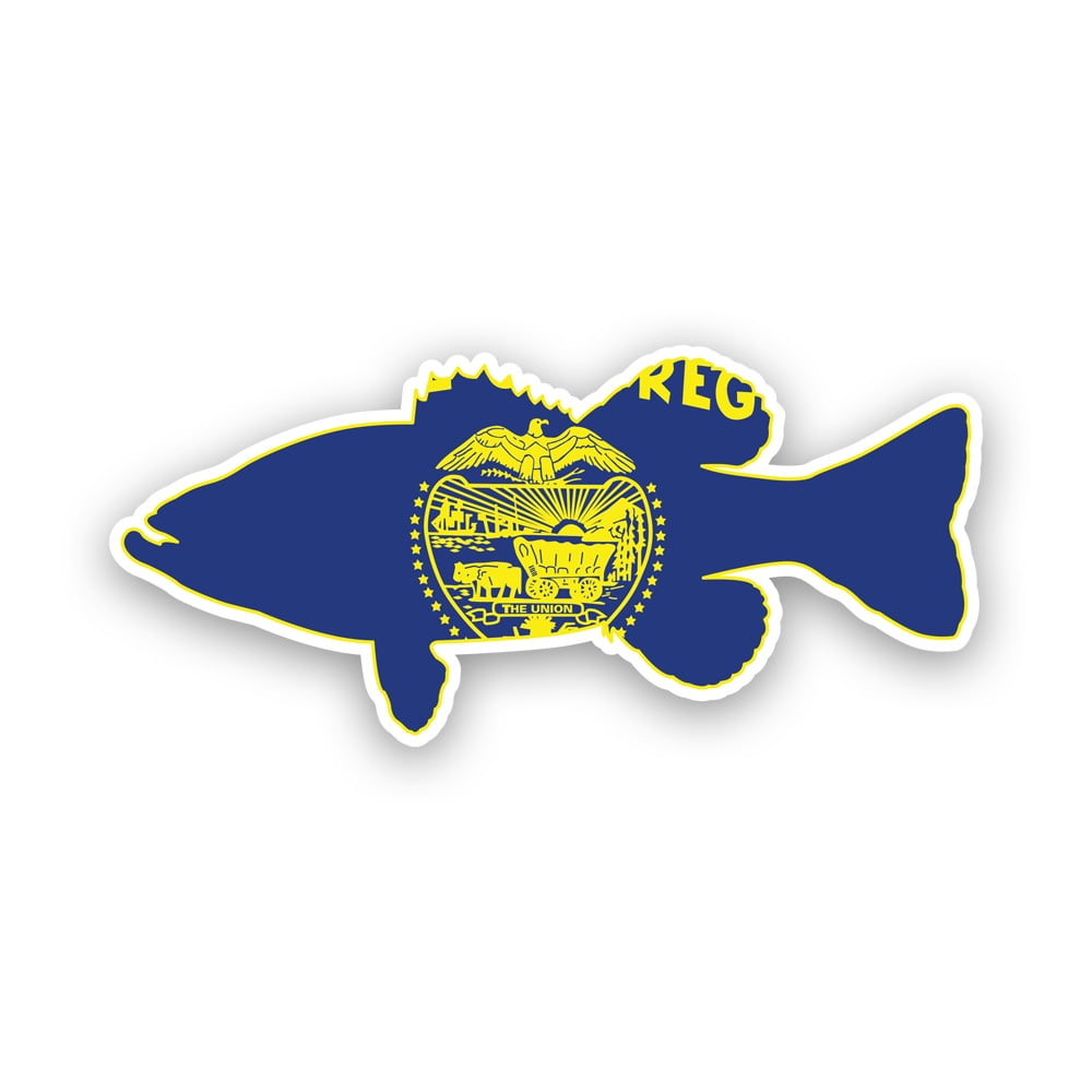 Oregon Bass Flag Sticker Decal - Self Adhesive Vinyl - Weatherproof ...