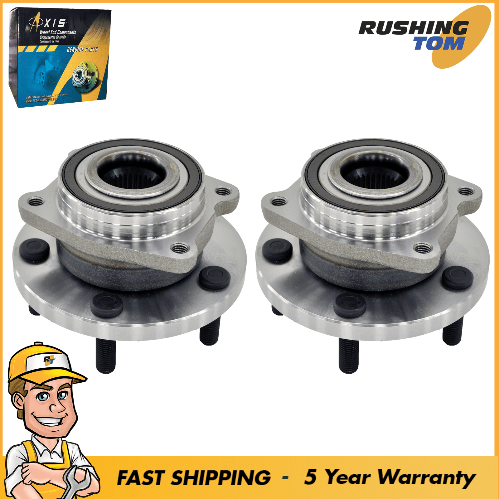 2 Front Pair Wheel Hub Bearing Assembly Fits 2008-14 Dodge Avenger ...