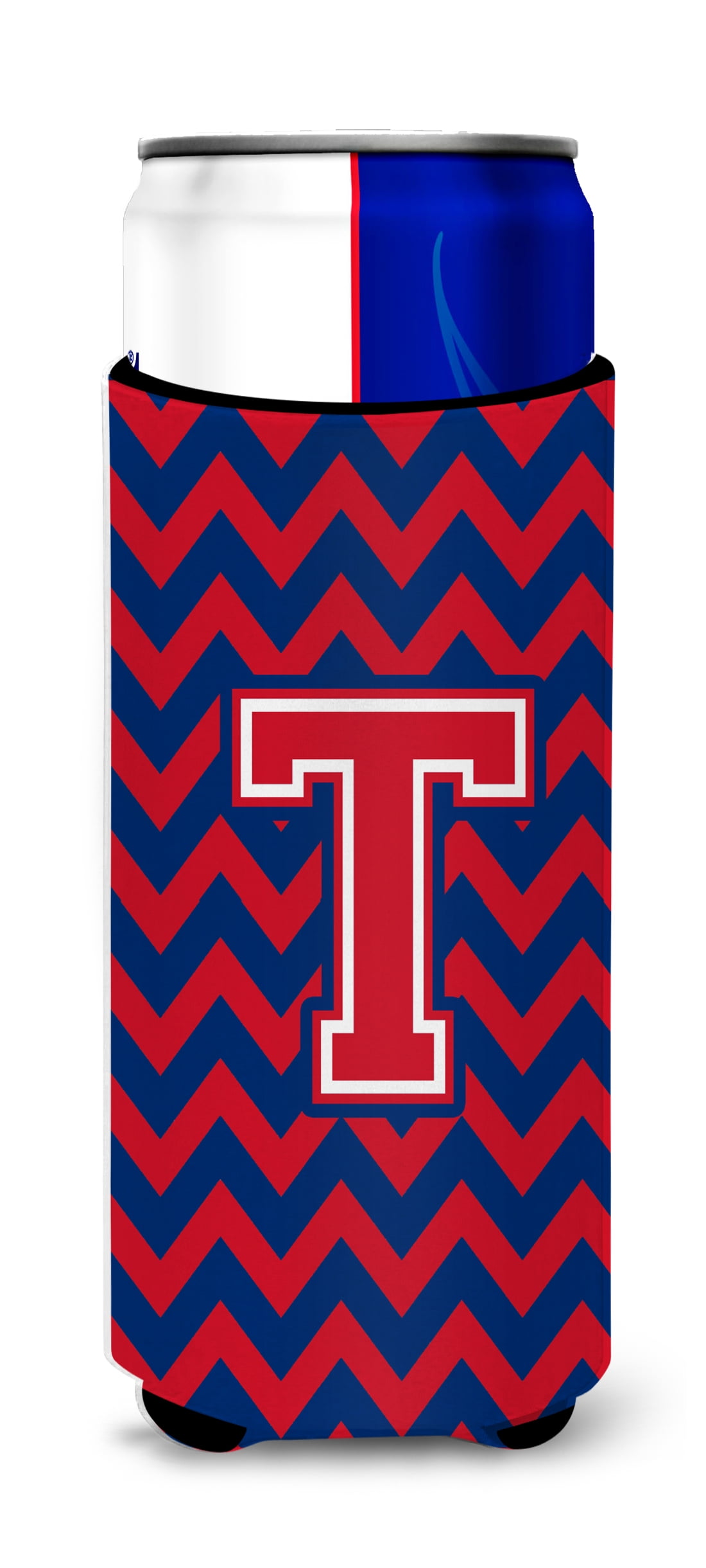 Letter T Chevron Yale Blue and Crimson Ultra Beverage Insulators for ...