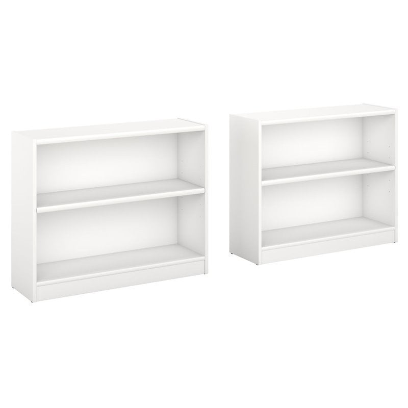 Pemberly Row 2 Shelf Bookcase in Pure White (Set of 2) - Walmart.com