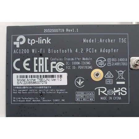 TP-Link AC1200 PCIe WiFi Card for PC (Archer T5E) - Bluetooth 4.2, Dual ...