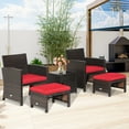 Costway 5PCS Weatherproof Outdoor Patio Furniture Set with Comfortable ...