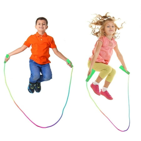 Elcoho 6 Pack Rainbow Jump Rope Set Kids Jumping Ropes for Girls or ...