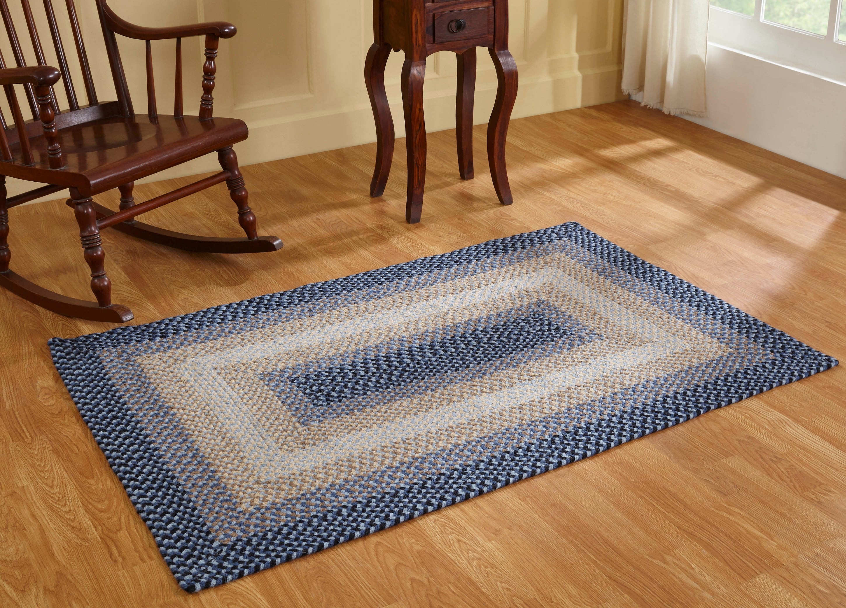 Better Trends Woodbridge Rectangular 20" x 30" Braided Rug - Blue ...