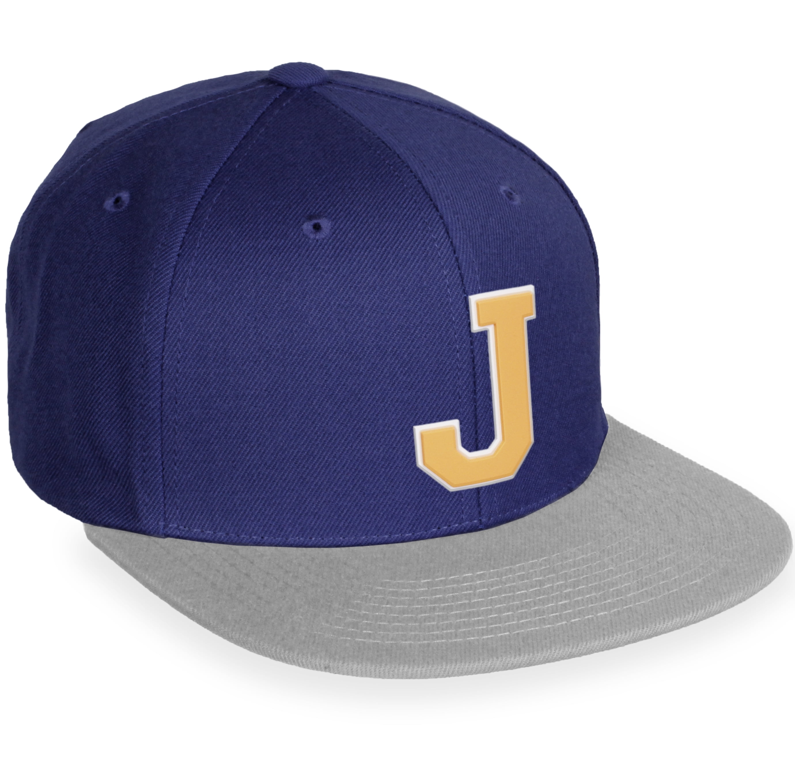 Daxton Classic Snapback White Neon Orange A to Z Letters Flat Bill ...