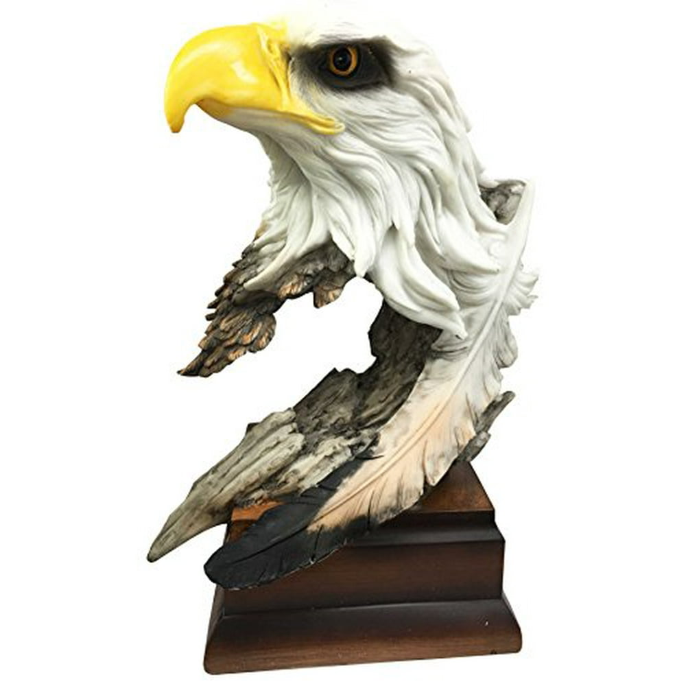 Large Glorious Surveyor Of Horizons Grand Bald Eagle Bust Statue Decor ...