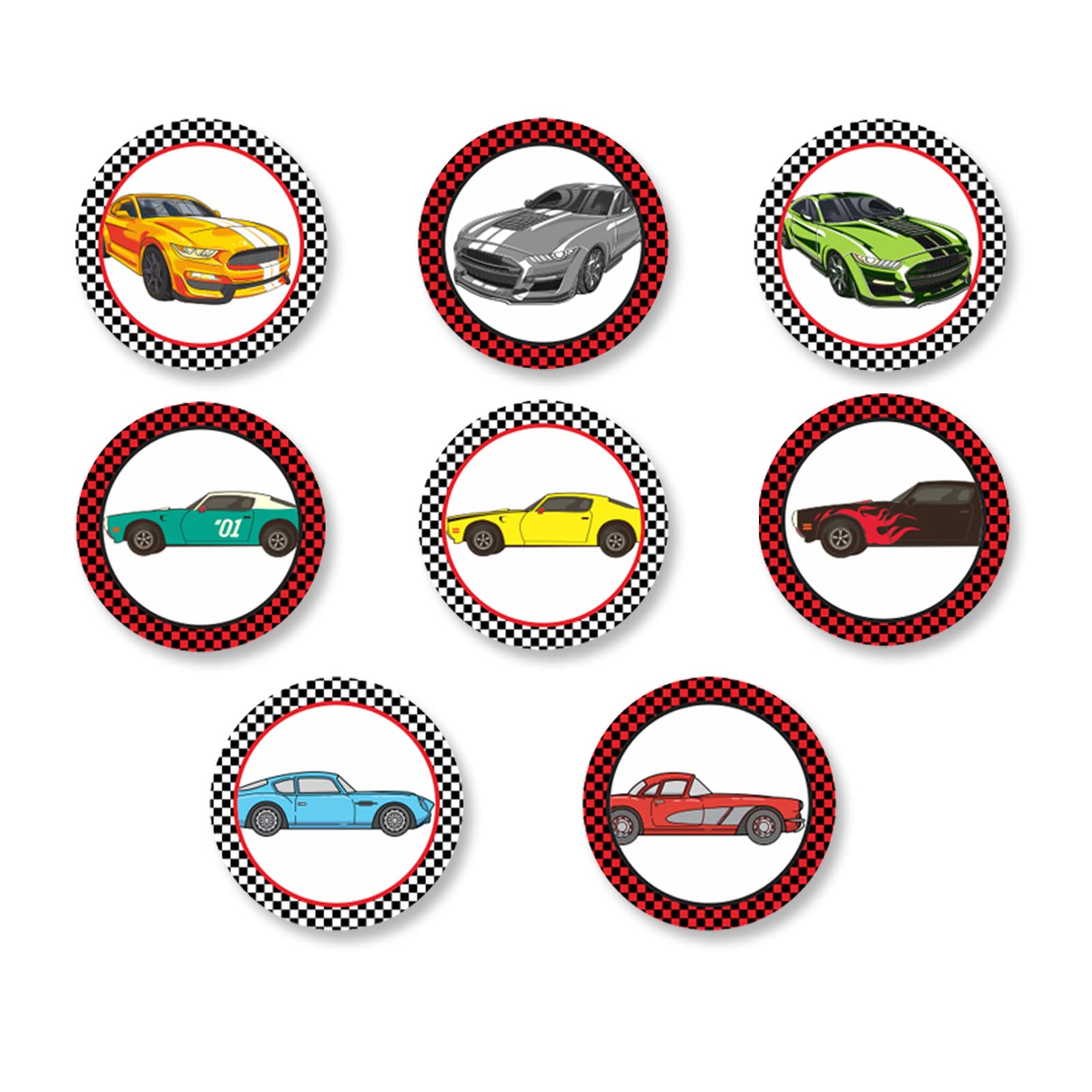 Racecar Labels Stickers Race Car Cars Theme Decorations Decor for Man ...