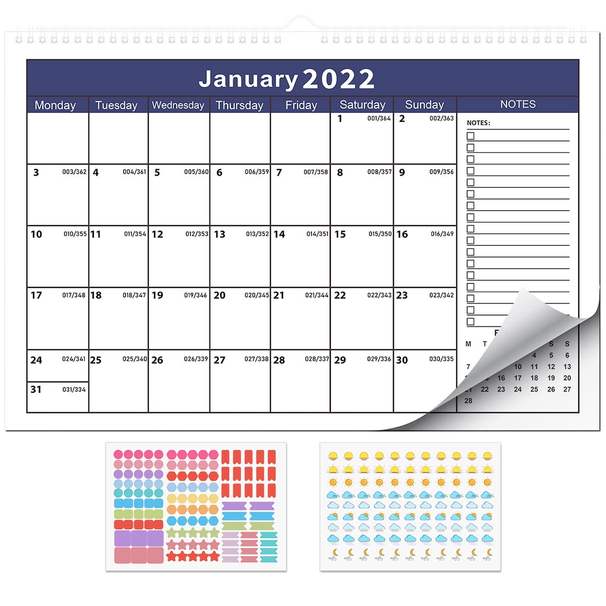Pluokvzr 2022 Calendar with Thick Paper for Writing Down Notes Ideas 12 ...