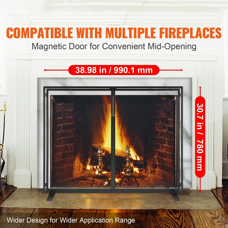 Walmart Fireplace Screens Idzo 2 Door Black Fireplace Screen With