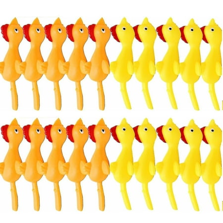 20 Pcs Creative Ejection Chicken Toy Light Rubber Finger Prank Flying ...