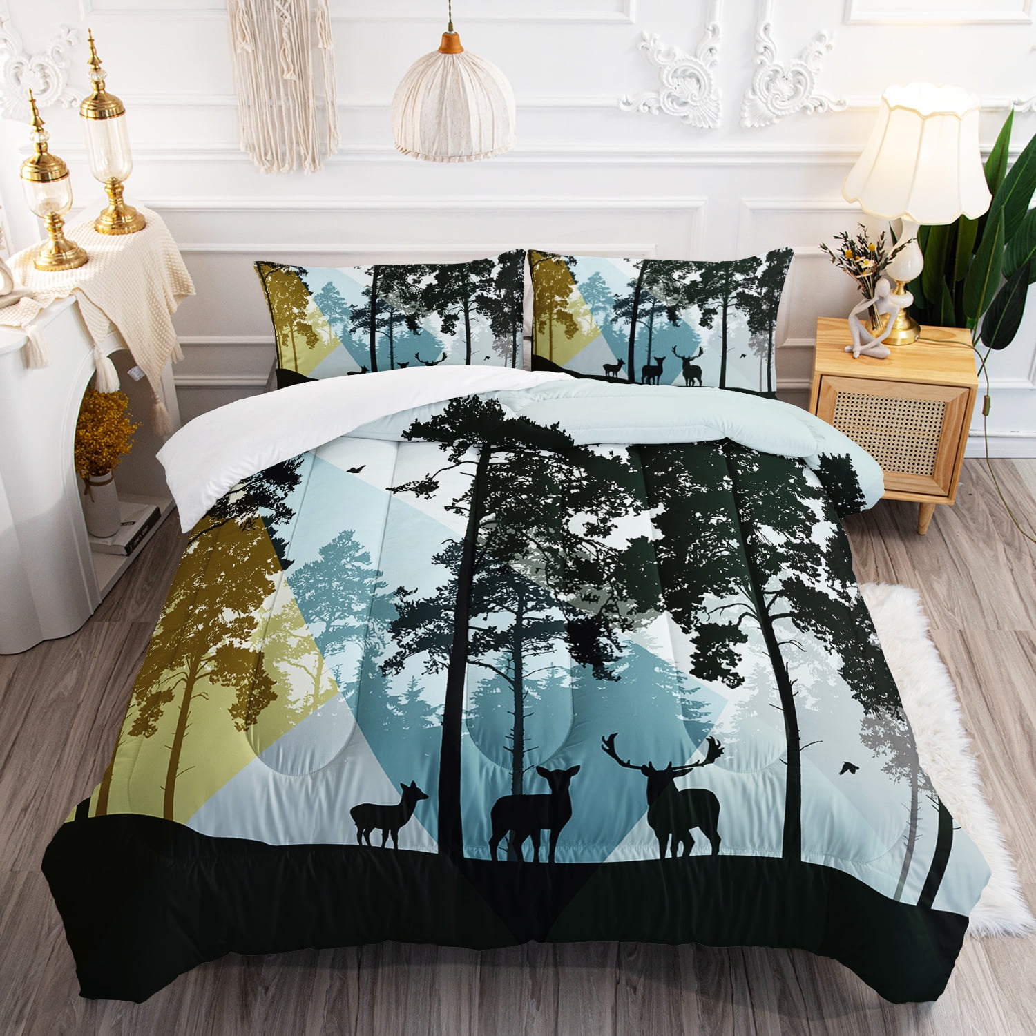 Hosima 3-Piece 3D Digital Comforter With Pattern Composed Of Multiple ...