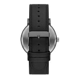 George Men's Gunmetal Tone Case Black Easy Read Dial Faux Leather Band ...