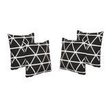 Amelia Outdoor Modern Triangle 17.75" Water Resistant Fabric Square ...