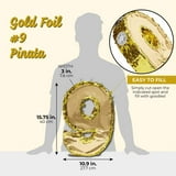 Gold Foil Number 9 Pinata, Small (15.5 x 11 x 3 in), for 9th Birthdays ...
