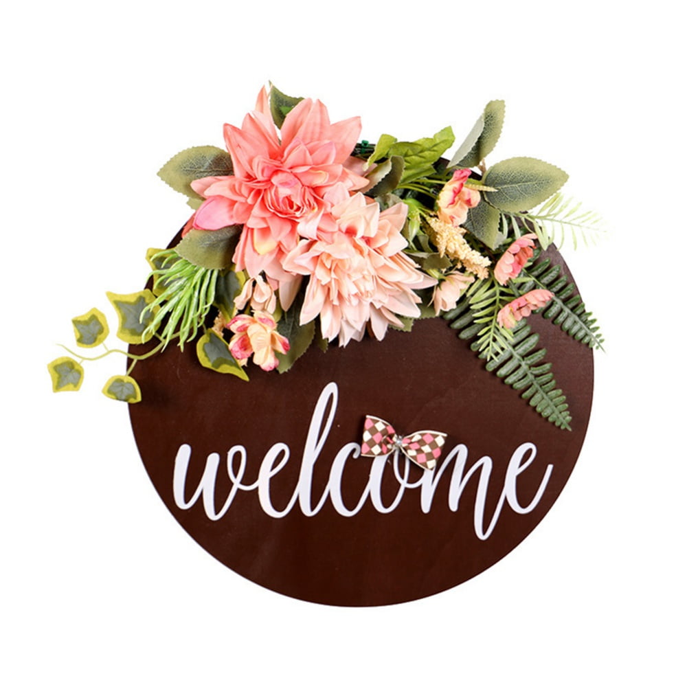 Welcome Sign for Front Door, Round Sunflower Welcome Sign Hanging ...