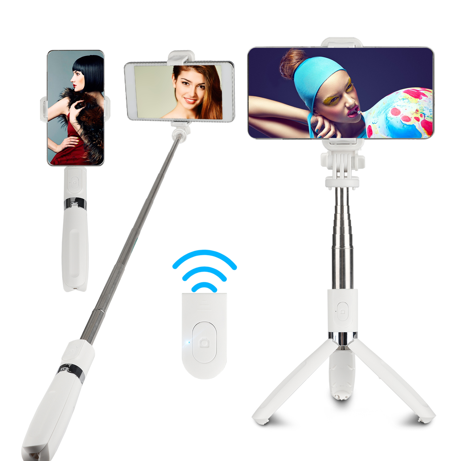 Selfie Stick Tripod Bluetooth 40in Extendable Flexible Selfie Stick