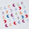 120Pcs 12 Colors Glass Pendants Moon Mixed Color 16x11x3mm Hole: 1~1 ...