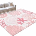 4x6 Pink Starfish Shell Area Rug for Living Room, Washable Non Slip Low ...