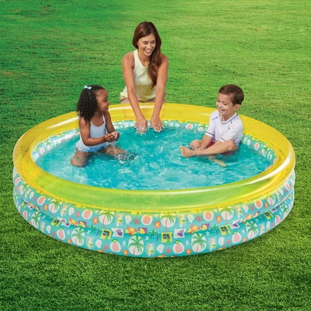 Bluescape Green Tropical 3-Ring Inflatable Swimming Pool for Kids ...