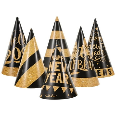2Set Happy New Year Party Hats Fancy New Year Paper Cone Hat Cheers New ...