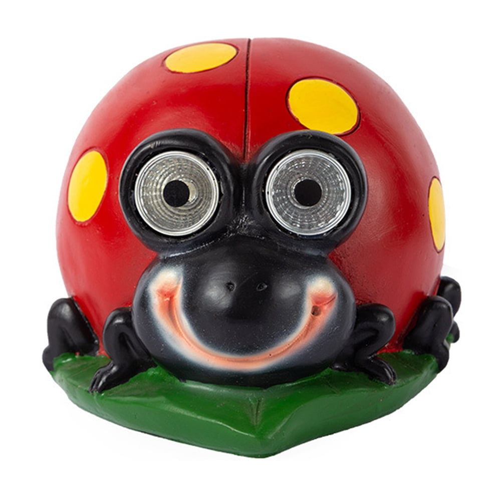 BESTONZON Solar Garden Statue Ladybug Figurine Outdoor Lawn Decor ...