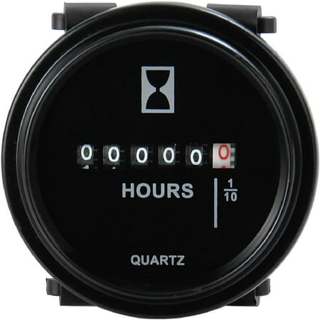 DC6-80V Hour Meter Professional Mechanical Engine Gauge Auto Car Timer Gauge Meter for Tractor ...
