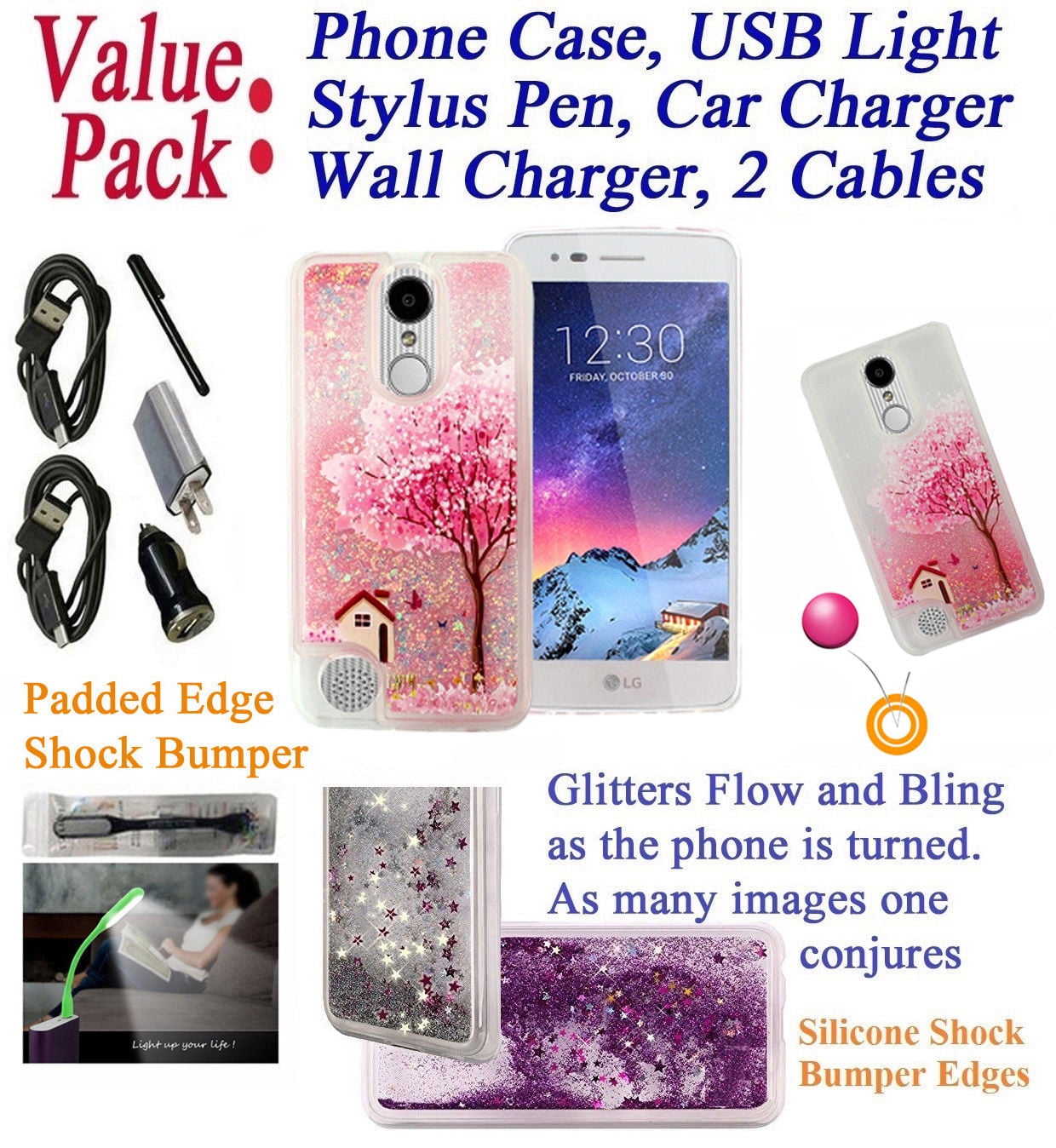 Value Pack + for 5" LG K8 2017 Rebel 2 Risio 2 FORTUNE Case Sleeve ...