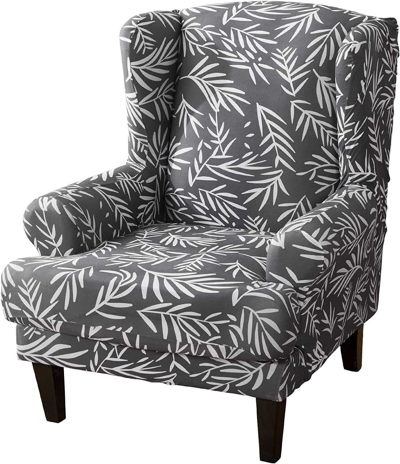 SHANNA Wingback Chair Slipcovers 2-Piece Stretch Fabric Wing Chair ...