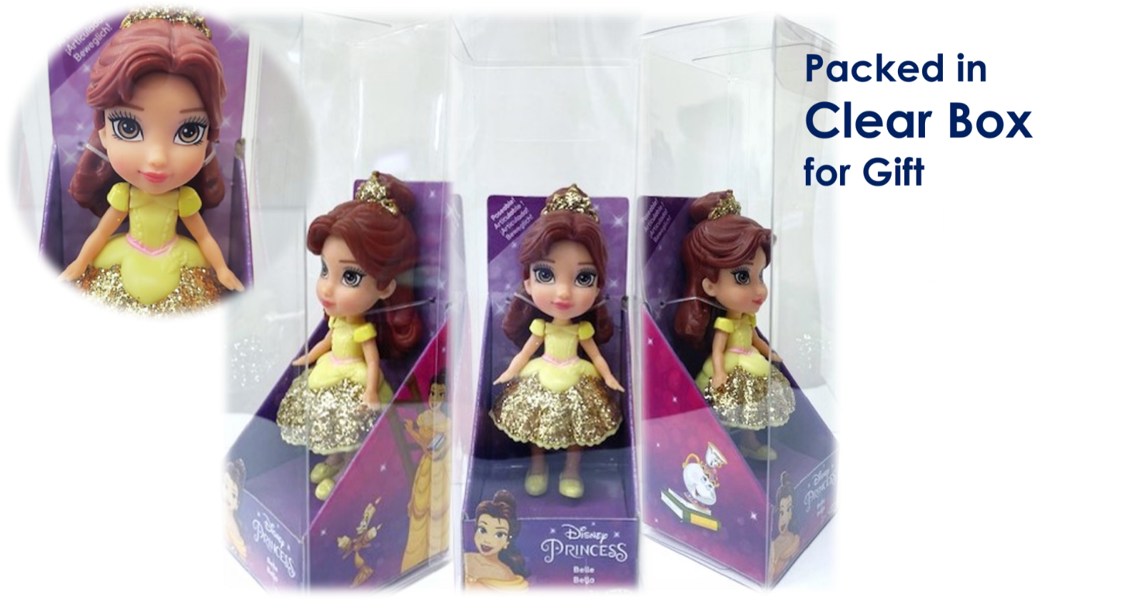 Buy Disney Princess Mini Poseable Miniature 3.5 Doll Beauty and the ...