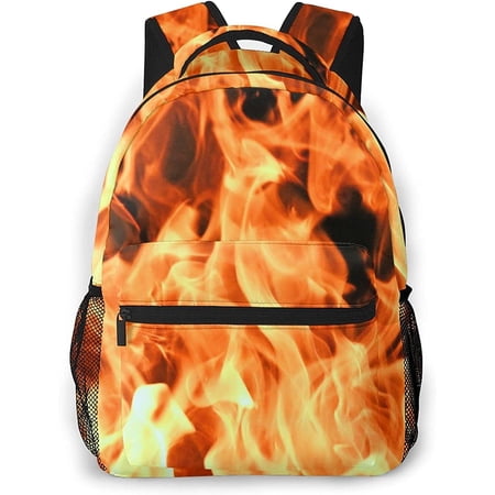 Laptop Backpack Fire Burning Campfire 14, School Bag for Boy Girl ...