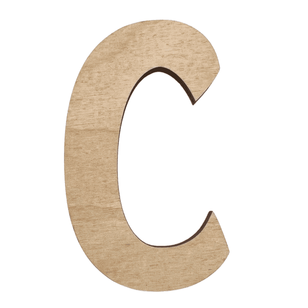 5" Tall Birch Wood Letter C | 1/4" Thick | Wood Craft Letter | American ...