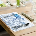 CounterArt Indigo Coastal 4-Pack Kitchen Placemats, Reversible ...
